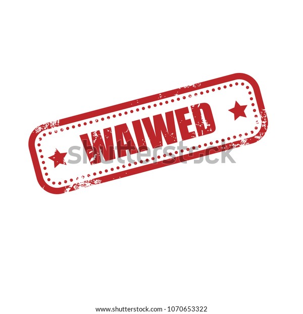 Red Grunge Rubber Stamp Word Waived Stock Vector (Royalty Free) 1070653322