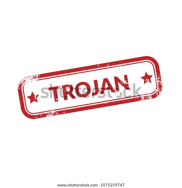 Red Grunge Rubber Stamp Word Trojan Stock Vector (Royalty Free ...