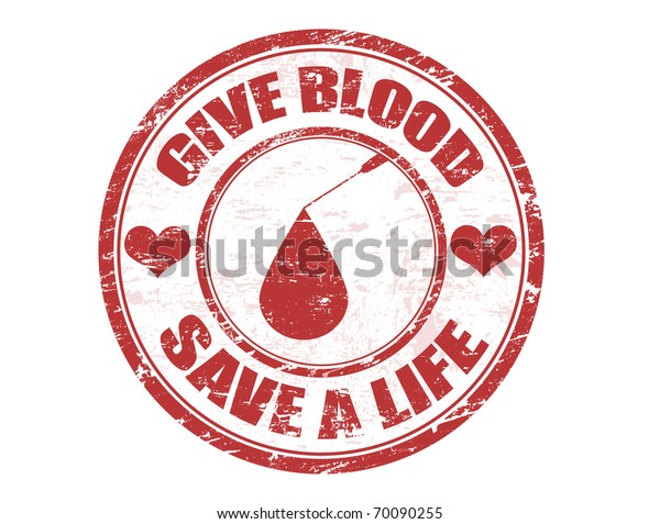 Red Grunge Stamp Blood Drop Text Stock Vector (Royalty Free) 70090255