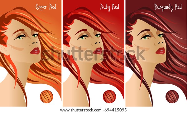 Red Hair Colors Chart Stock Vector (Royalty Free) 694415095 | Shutterstock