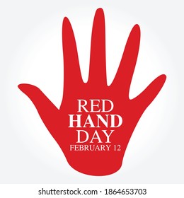 Red Hand Day Vector Illustration Suitable Stock Vector (Royalty Free ...