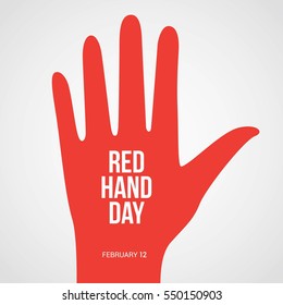 Red Hand Day Vector Illustration Stock Vector (Royalty Free) 550150903 ...