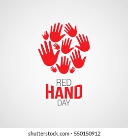 Red Hand Day Vector Illustration Stock Vector (Royalty Free) 550150912 ...