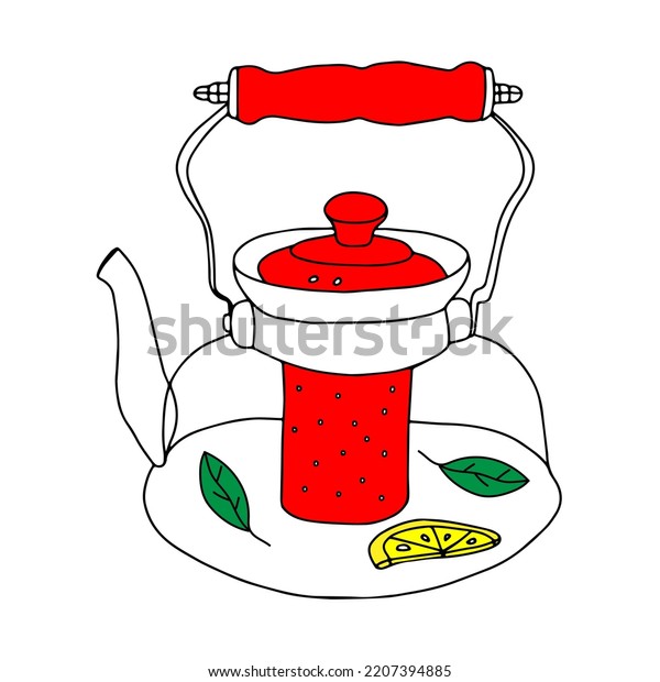 Red Hand Drawing Illustration Transparent Glass Stock Vector (Royalty ...