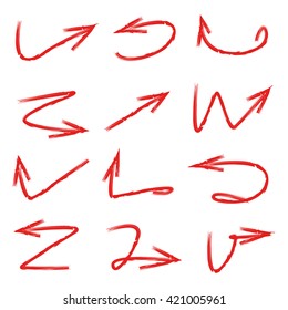 Red Hand Drawn Arrows Stock Vector (Royalty Free) 421005961 | Shutterstock