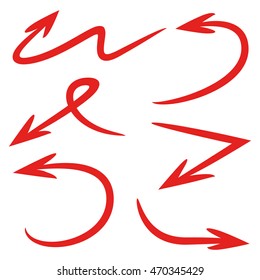 Red Hand Drawn Arrows Stock Vector (Royalty Free) 470345423