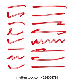 Red Hand Drawn Underline Highlighting Some: เวกเตอร์สต็อก (ปลอดค่า ...