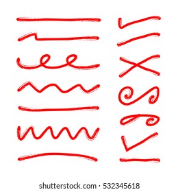 Red Hand Drawn Underline Highlighting Some: เวกเตอร์สต็อก (ปลอดค่า ...