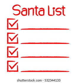 Red Hand Drawn Check Mark Santa Stock Vector (Royalty Free) 537680329