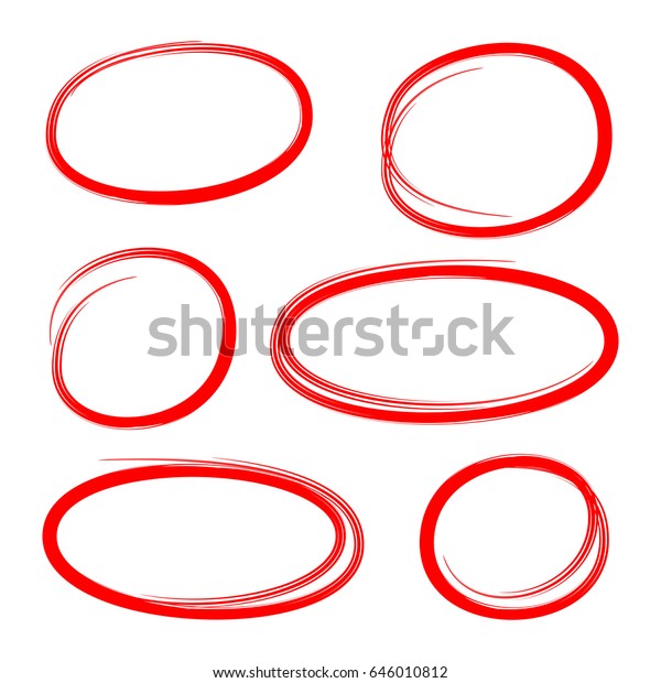 Red Hand Drawn Circle Highlighters Marking Stock Vector (Royalty Free ...