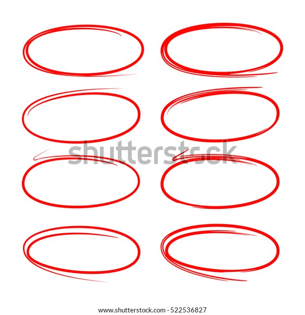 Red Hand Drawn Circle Highlighting Text Stock Vector (Royalty Free ...