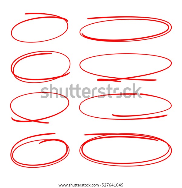 Red Hand Drawn Circle Highlighting Text Stock Vector (Royalty Free ...