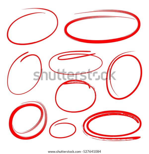 Red Hand Drawn Circle Highlighting Text Stock Vector (Royalty Free ...