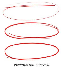Red Hand Drawn Circle Markers Stock Vector (Royalty Free) 474997906 ...