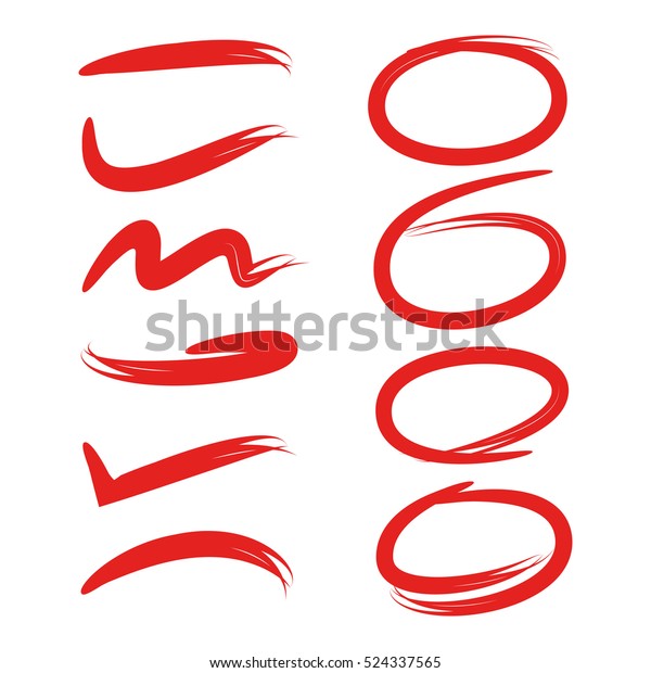 Red Hand Drawn Circles Brush Lines Stock Vector (Royalty Free) 524337565