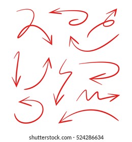 Set Red Arrows Hand Drawn Simple 스톡 벡터(로열티 프리) 784100011 | Shutterstock