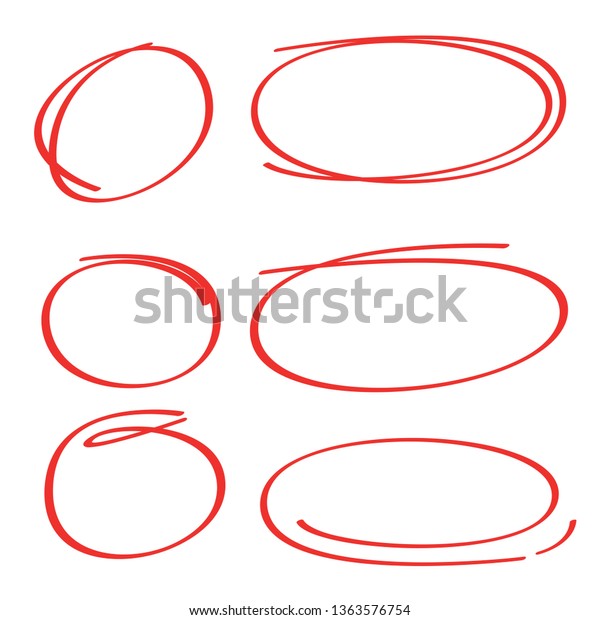 Red Hand Drawn Sketch Oval Circle Stock Vector (Royalty Free ...