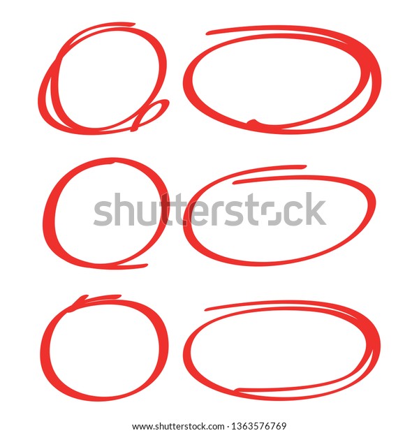 Red Hand Drawn Sketch Oval Circle Stock Vector (Royalty Free ...