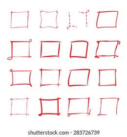 Red Hand Drawn Graphic Signs Red: vector de stock (libre de regalías ...