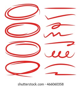 Red Hand Drawn Underline Brush Line Stock Vector (Royalty Free ...