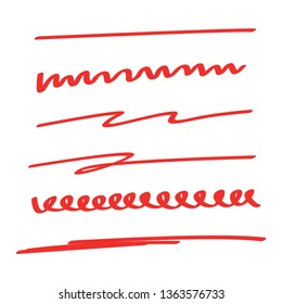 Red Hand Drawn Underline Markers Brush Stock Vector (Royalty Free ...