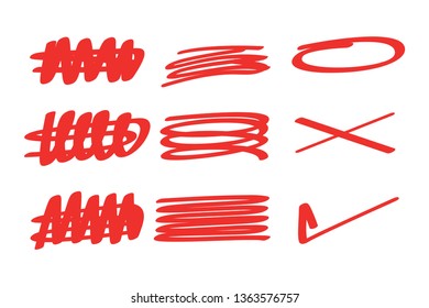Red Hand Drawn Underline Markers Check Stock Vector (Royalty Free ...