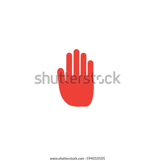 Red Hand Icon Stop Sign Vector Stock Vector (Royalty Free) 594010505 ...