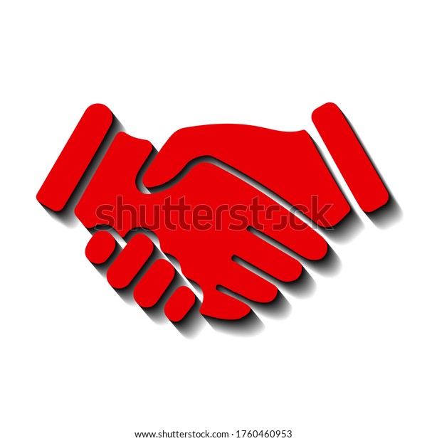 Red Handshake On White Background Black Stock Vector (Royalty Free ...