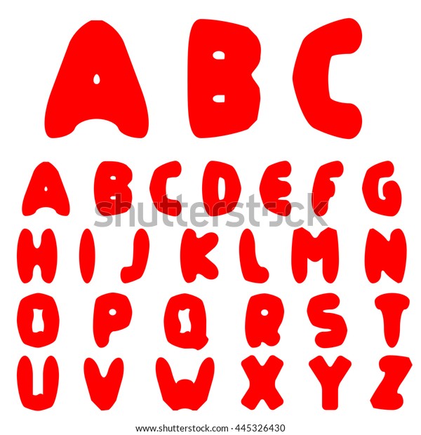 Red Handwritten Alphabet Original Font Vector 库存矢量图（免版税）445326430 ...