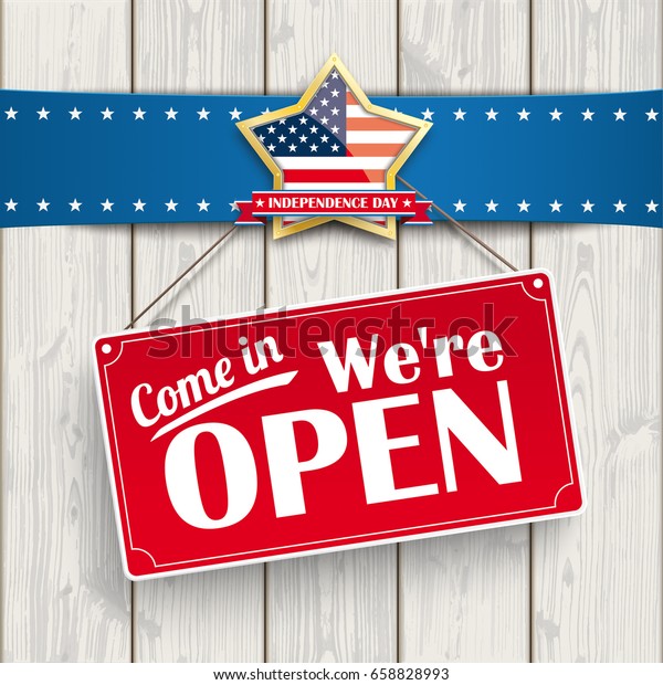 Red Hanging Sign Text Come Were Stock Vector (Royalty Free) 658828993 ...