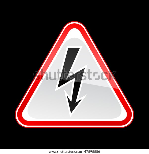 Red Hazard Warning Sign High Voltage Stock Vector (Royalty Free ...