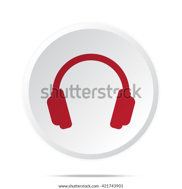Red Headphones Icon On White Web Stock Vector (Royalty Free) 421743901 ...