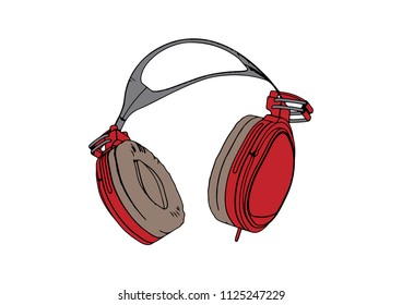 Red Headphones Vector Stock Vector (Royalty Free) 1125247229 | Shutterstock