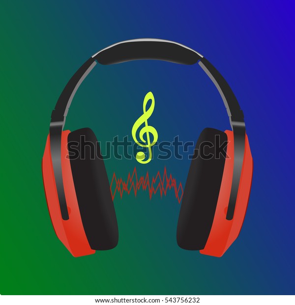 Red Headphones Vector Illustration Stock Vector (Royalty Free ...