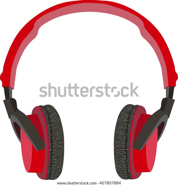 Red Headphones Vector Image Stock Vector (Royalty Free) 407807884 ...