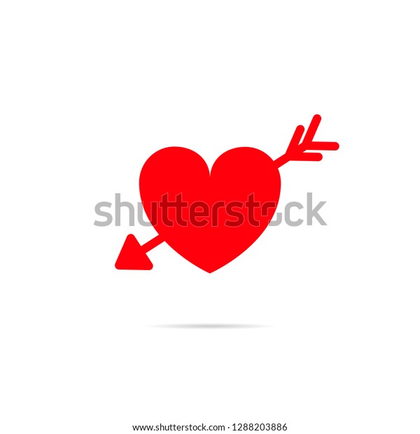 Red Heart Arrow Vector Illustration Stock Vector (Royalty Free ...