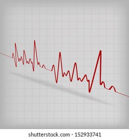 Red Heart Beats Cardiogram On White Stock Vector (Royalty Free ...