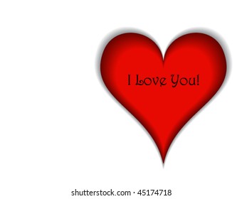 Red Heart Card Vector Illustration Stock Vector (Royalty Free) 45174718 ...
