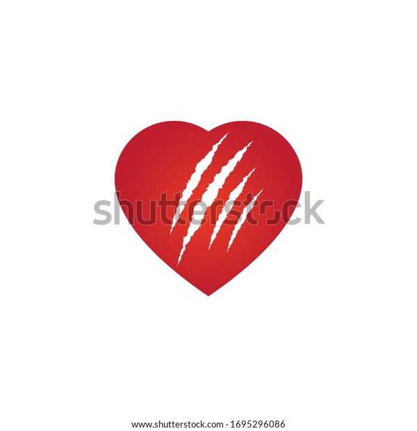 Red Heart Claws Scratches Isolated On: เวกเตอร์สต็อก (ปลอดค่าลิขสิทธิ์ ...