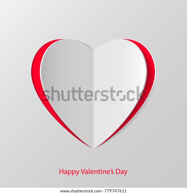 Red Heart Cut Out Paper Decorative Stock Vector (Royalty Free) 779747611