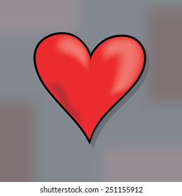 Red Heart Drawing Vector Illustration 스톡 벡터(로열티 프리) 251155912 ...
