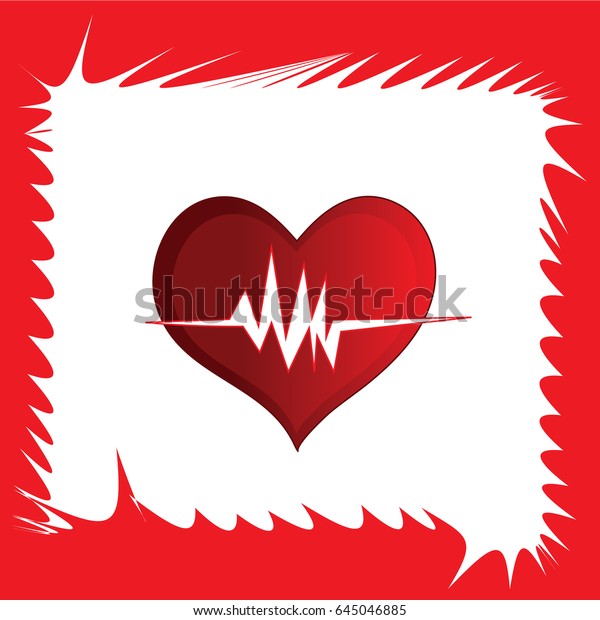 Red Heart Ekg Stock Vector (Royalty Free) 645046885 | Shutterstock