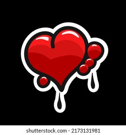 Red Heart Graffiti Heart Dripping Paint Stock Vector (Royalty Free ...