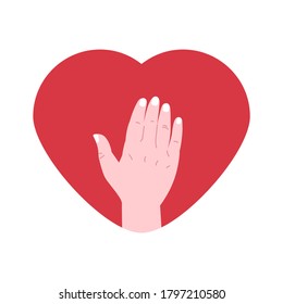 Red Heart Hand Flat Icon Vector Stock Vector (Royalty Free) 1797210580 ...