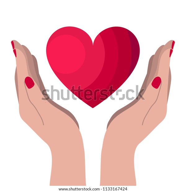 Red Heart Hands Icons Vector Illustration Stock Vector (Royalty Free ...