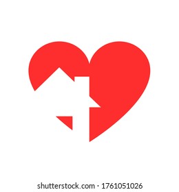 Home Heart Logo Love Home Concept Stock Illustration 1268985610 ...