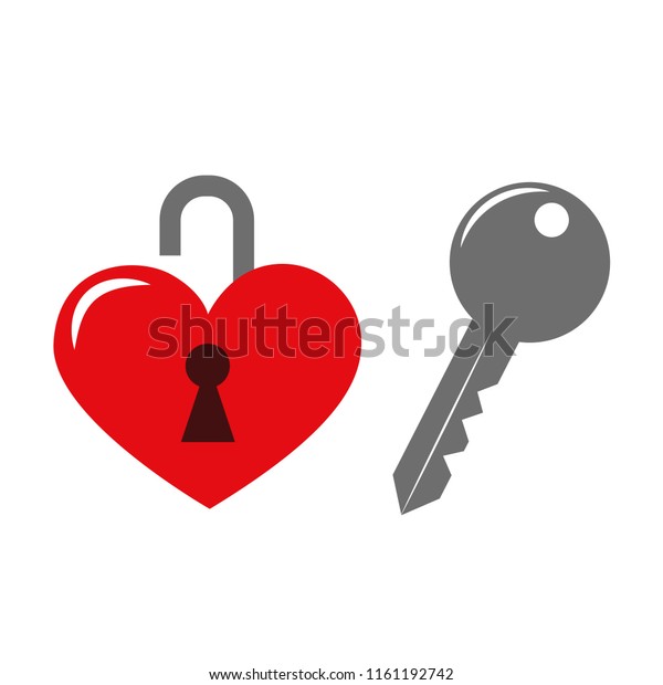 Red Heart Key Vector Illustartion Eps10 Stock Vector (Royalty Free ...
