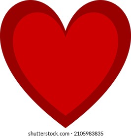 Red Heart Lighter Tone Heart Inside Stock Vector (Royalty Free ...