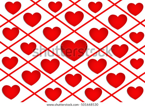 Red Heart Red Line On White Stock Vector (Royalty Free) 501668530 ...