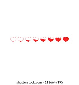 Vektor Stok Red Heart Line Progress Bar Loading (Tanpa Royalti ...